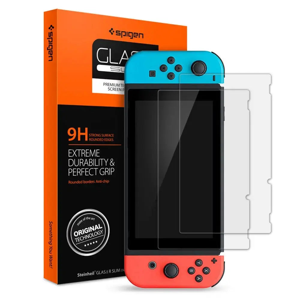 Spigen [2 Pack] Nintendo Switch Screen Protector GLAS.tR Slim - Tech