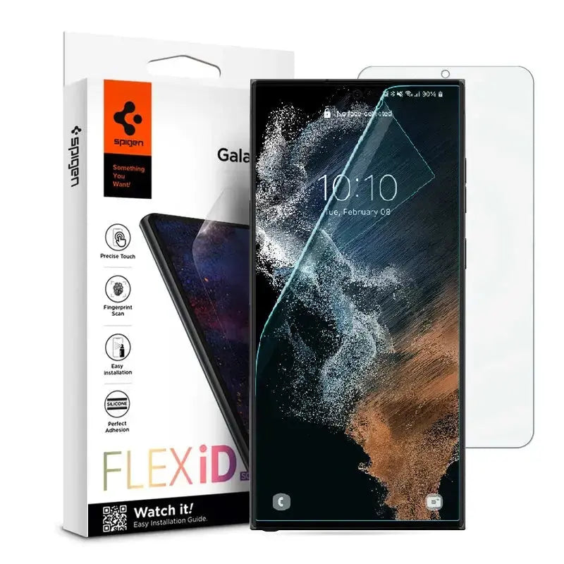 Spigen [1 Pack] Galaxy S22 Ultra Screen Protector FlexiD Solid - Tech
