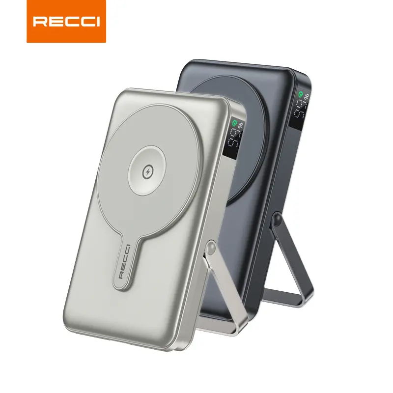 Recci 10000mAh Dual Built-In Cables Galaxy Magnetic Power Bank with 3C